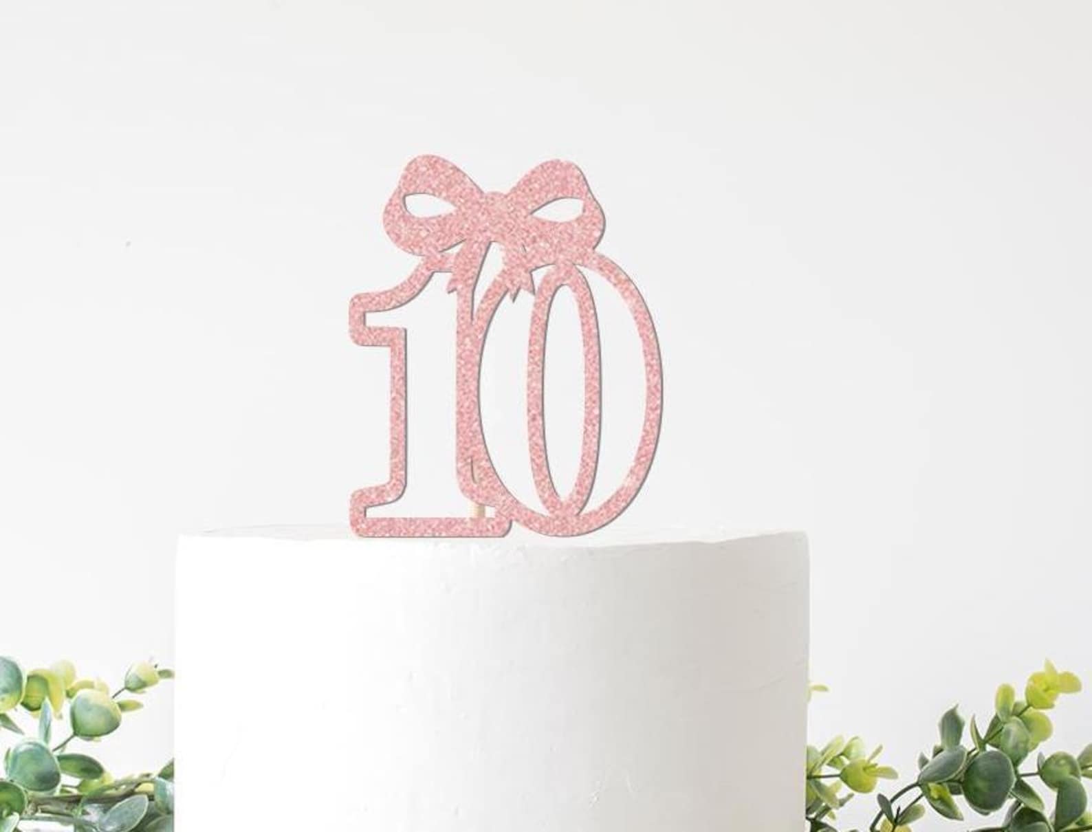 10th Birthday Cake Topper Girl. Fancy Bow Sweet Eleven Birthday ...