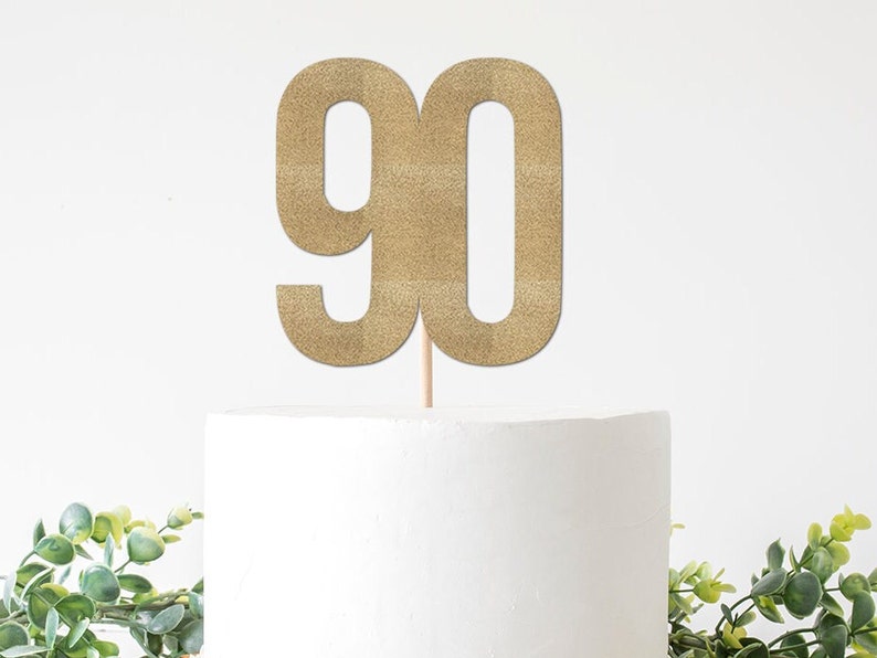 90 Cake Topper 90th Birthday Decorations Ninety Cake - Etsy