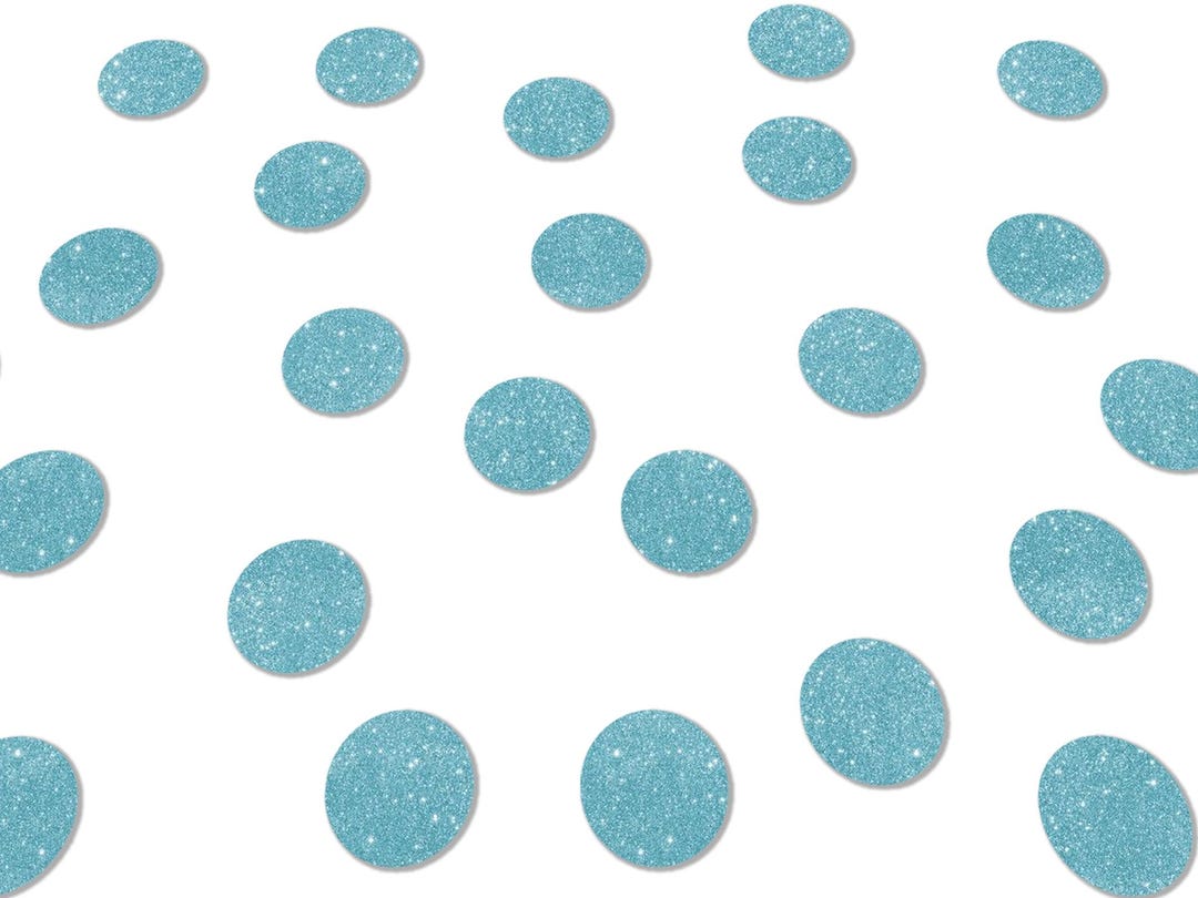Light Blue Glitter Circle Confetti Dots, Baby Shower Party Decor ...