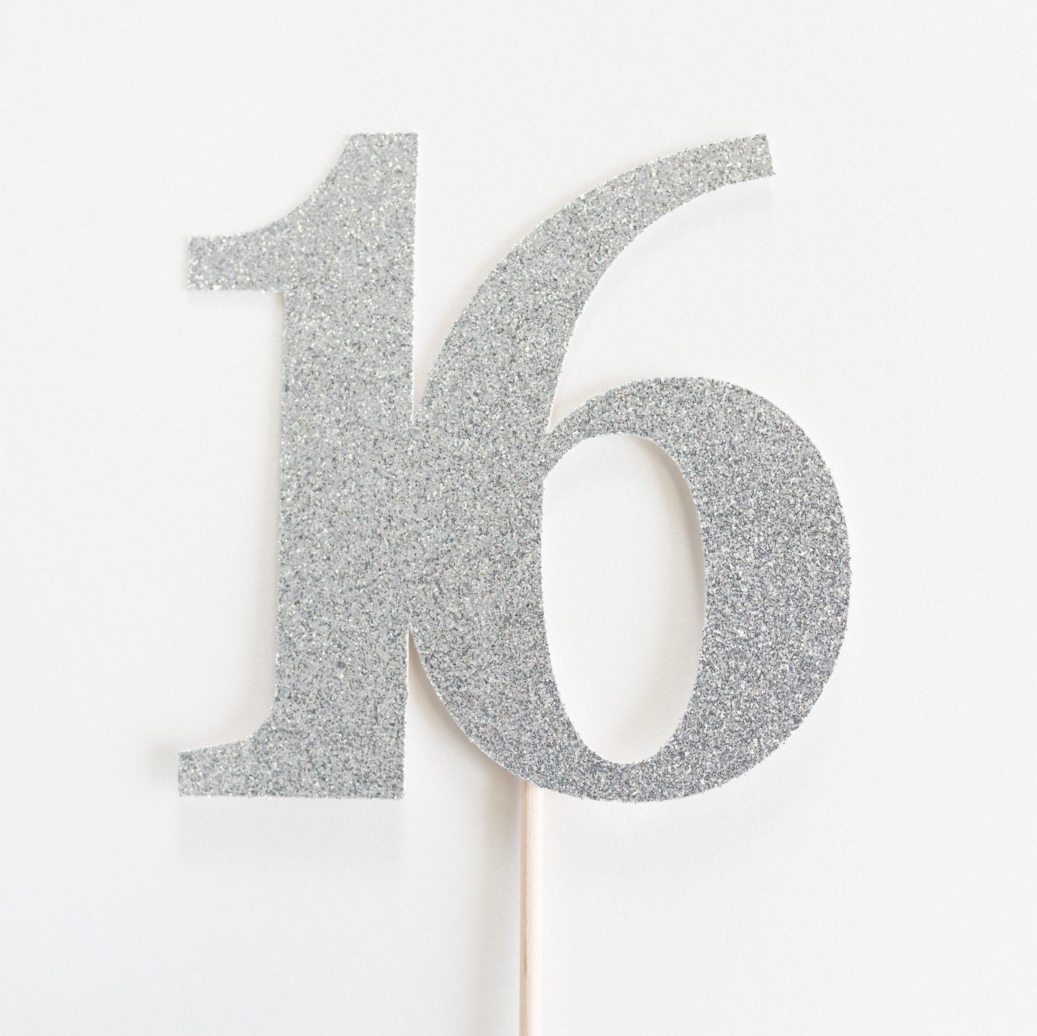Sweet 16 Cake Topper Silver Glitter Sixteen 16th Sixteenth - Etsy