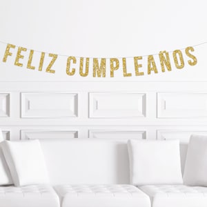 Feliz Cumpleanos Party Banner, Spanish Happy Birthday Sign, Decorations ...