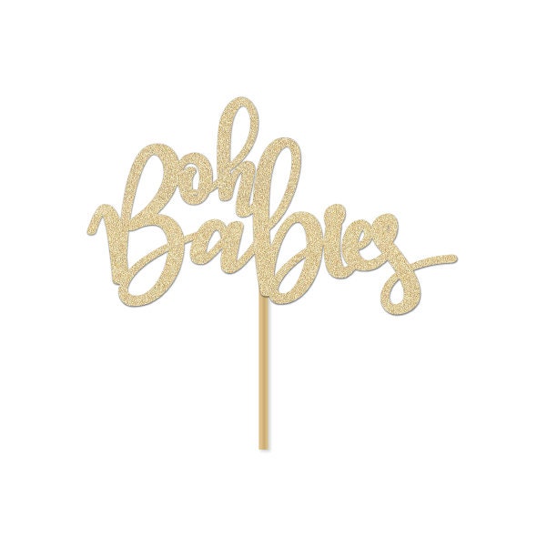 Twin Baby Shower Cursive Banner / Gold Glitter Script Double | Etsy