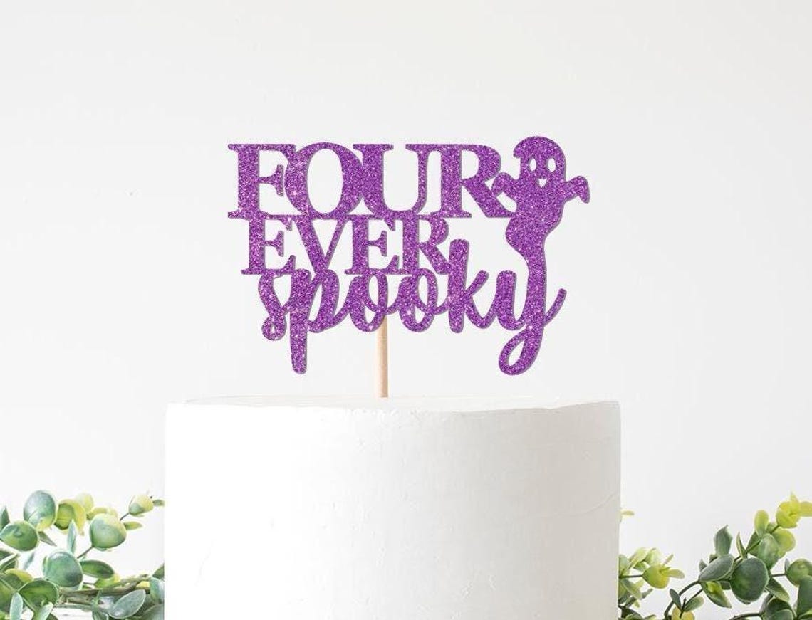 Four Ever Spooky Banner, Halloween 4th Birthday Decorations, 4 Ever ...