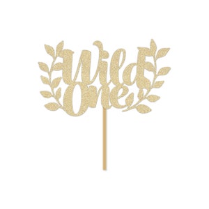 She's A Wild One Banner / Gold Glitter First Birthday Sign / Wilderness ...