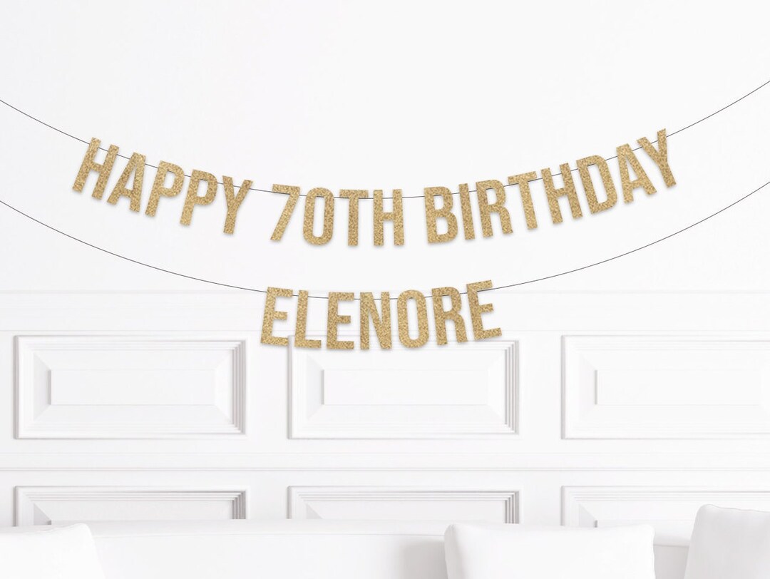 Happy 70th Birthday Banner, 70th Birthday Decorations, Custom ...