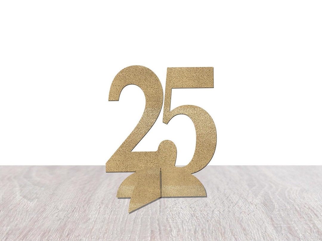 25th Birthday Decoration, Number 25 Table Decor, Twenty Five ...