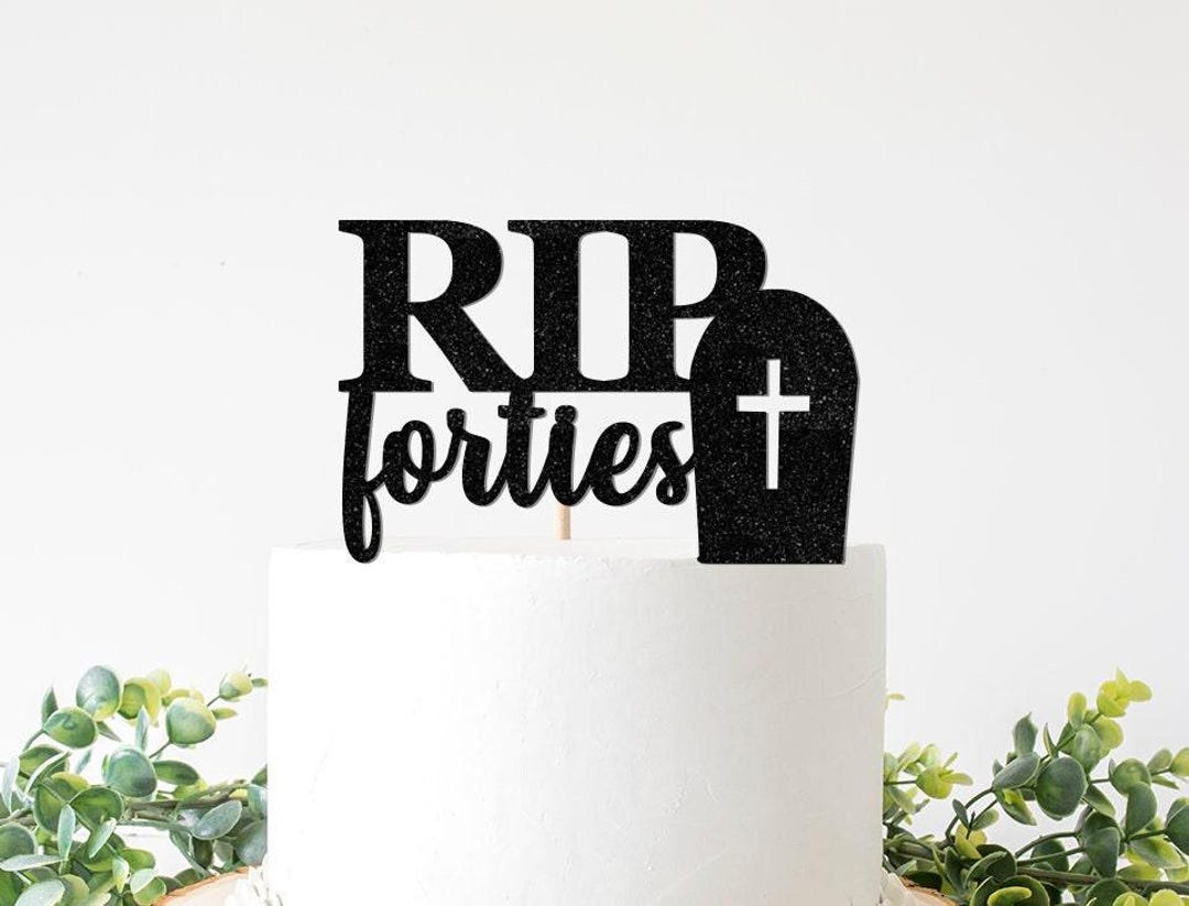 Halloween Birthday Cake Topper, RIP Forties Decorations, 50th Halloween ...
