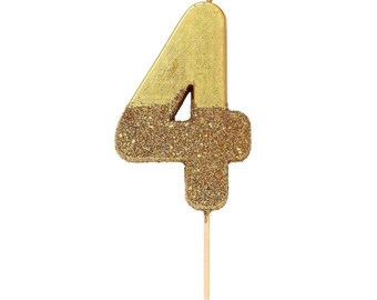 Number Four Birthday Candle - Etsy