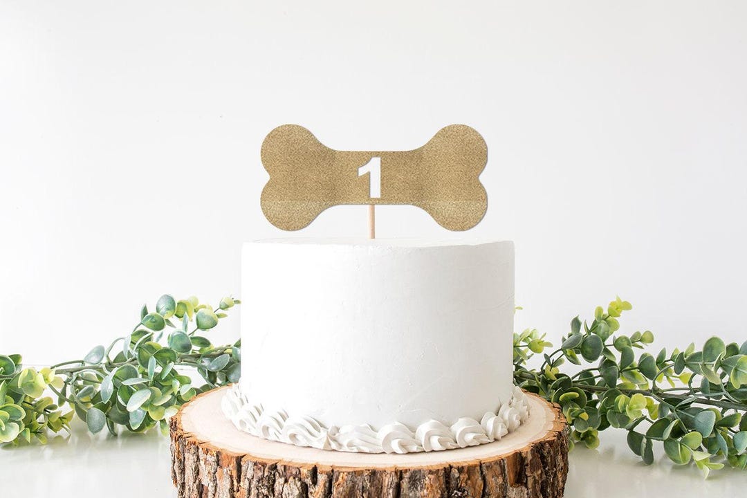 Dog Birthday Decorations, Bone Cake Topper, Doggy Puppy Theme Birthday ...