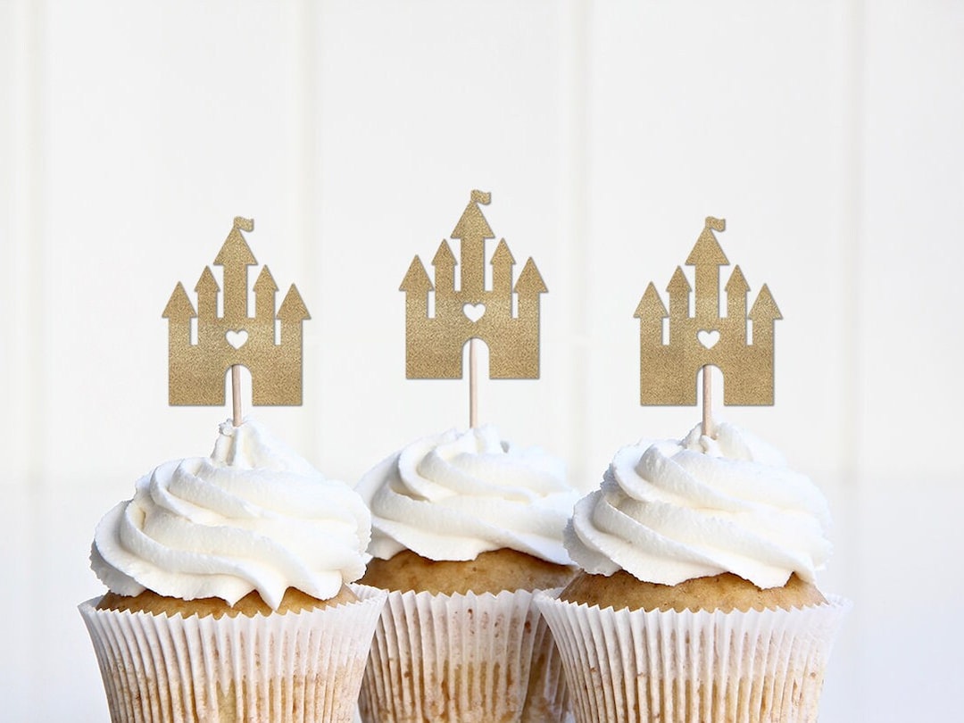 Princess Castle Cupcake Toppers, Princess Birthday Decorations ...