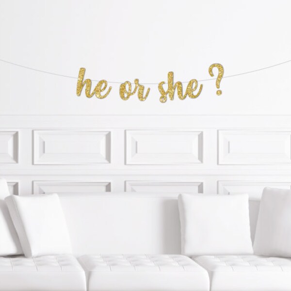 He or She Banner - Etsy