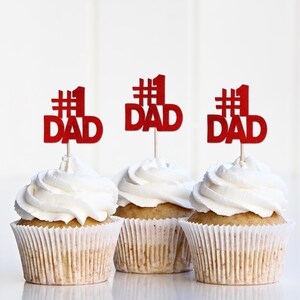 Father's Day Cupcake Toppers, #1 Dad Father's Day Decorations Decor - Etsy