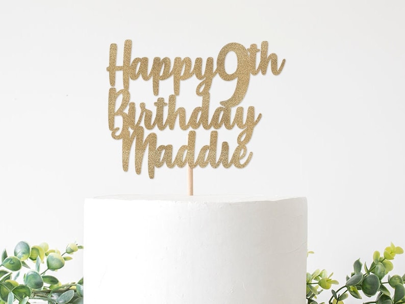 Personalized Happy Birthday Cake Topper Custom Name Age Cake Etsy