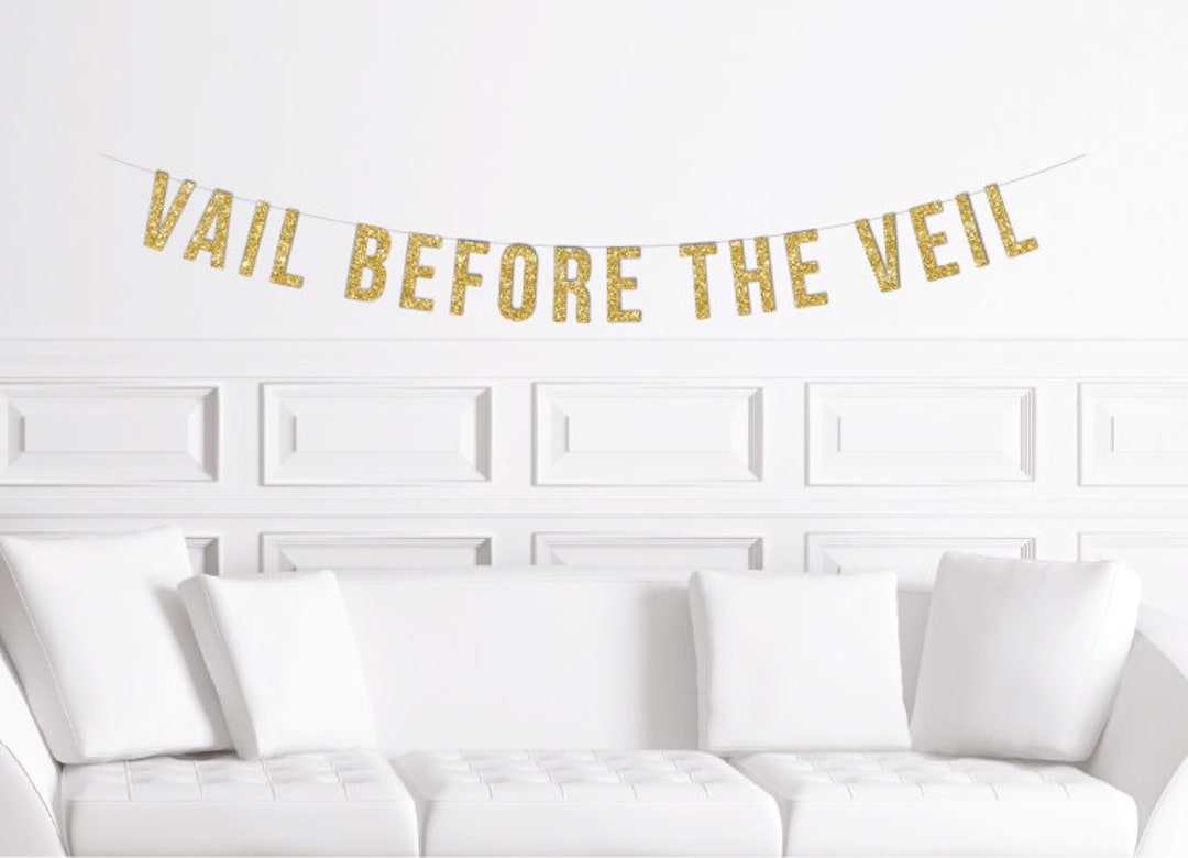 Vail Before the Veil Gold Glitter Banner | Vail Bachelorette Party ...