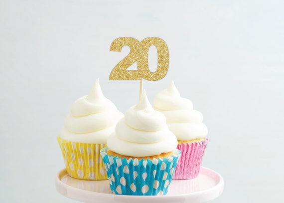 20th Birthday Cupcake Toppers Number Twenty Cupcake | Etsy