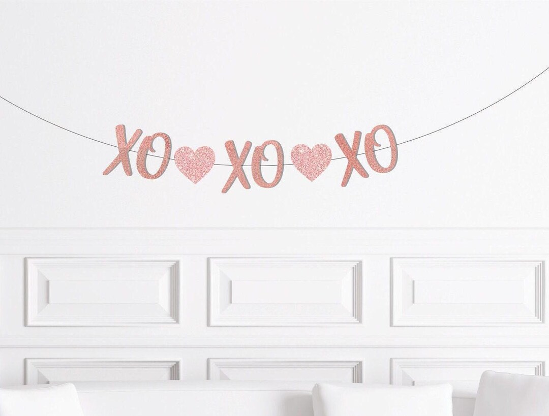 Valentines Day X’s and O’s Banner, XOXO Valentine’s Party Decorations ...