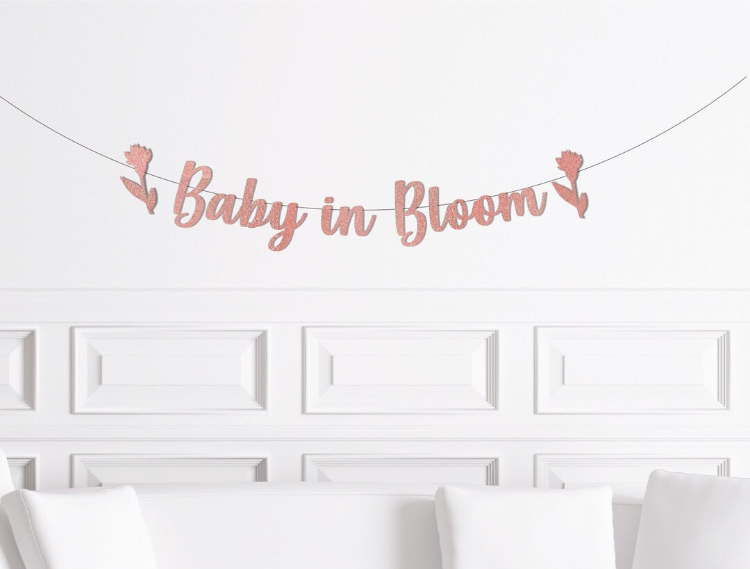 Baby in Bloom Banner, Floral Baby Shower Decorations, Flower Theme ...