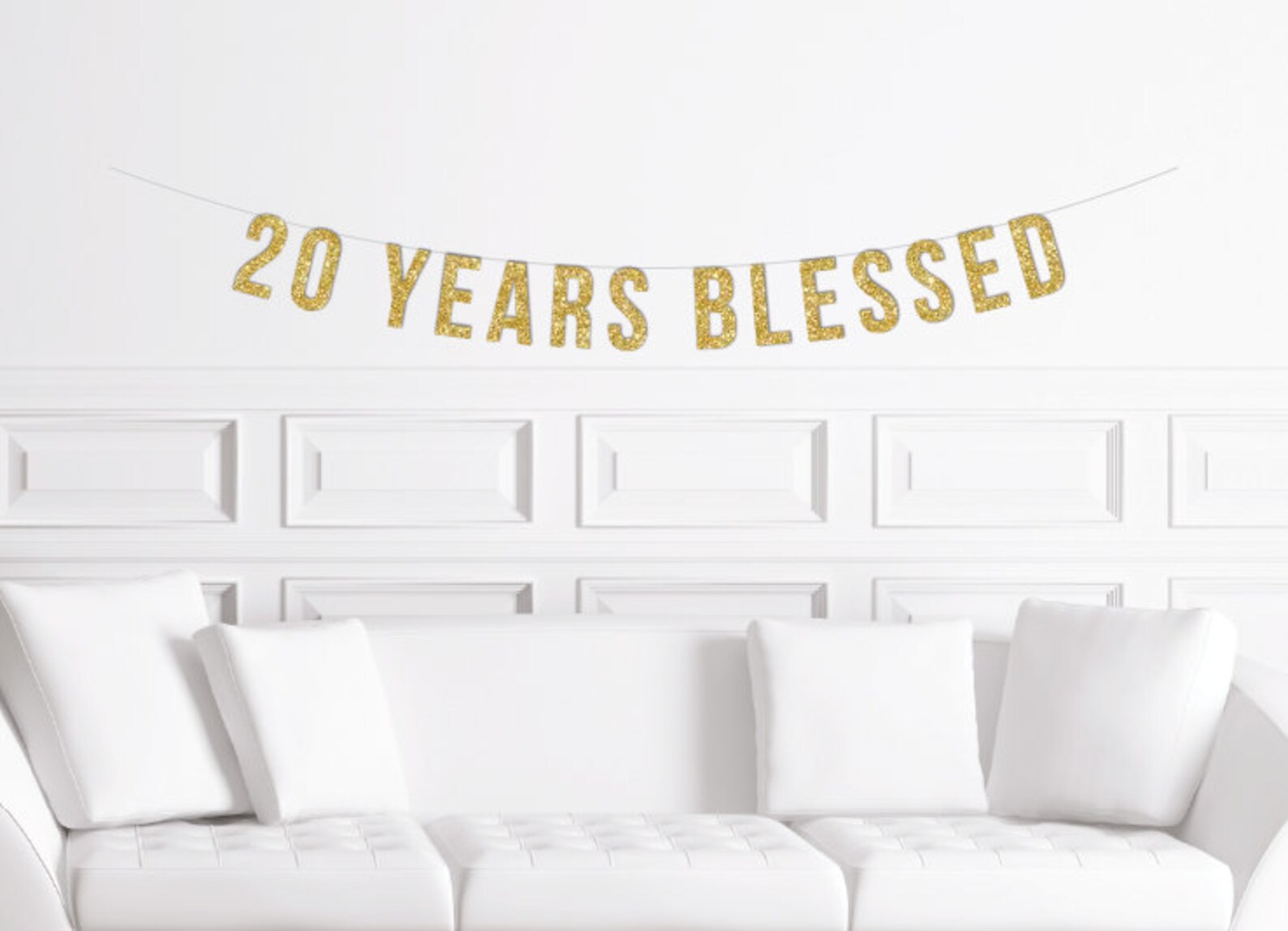 20 Years Blessed Banner 20th Anniversary Decorations Decor - Etsy