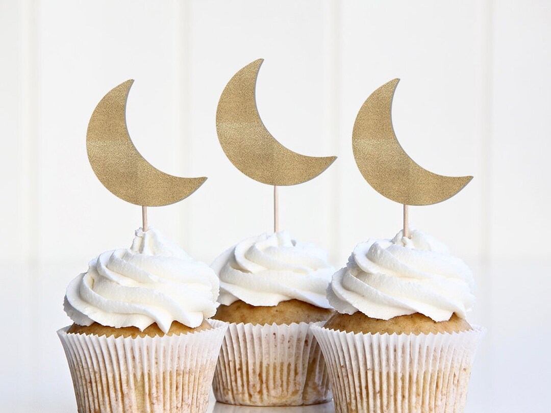 Moon Cupcake Toppers, Two the Moon Birthday Decor , Love You to the ...