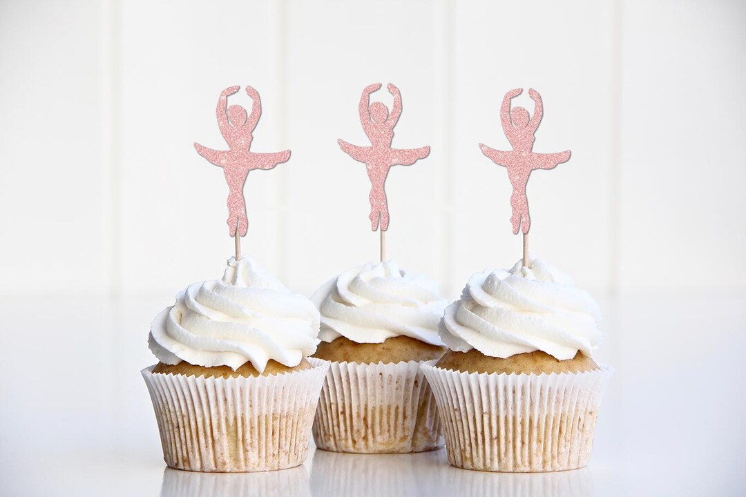 Ballerina Cupcake Toppers, Tutu Cute Ballet Birthday Party Decor, Dance ...