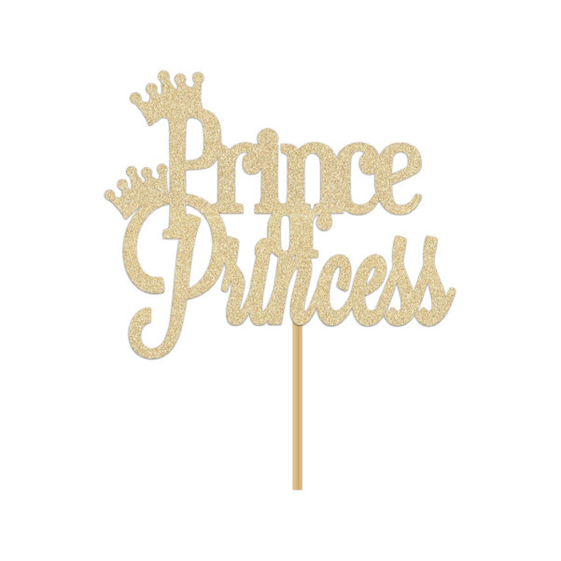 Prince or Princess Cursive Banner / Gold Script Glitter | Etsy