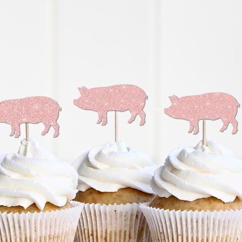 Pig Cupcake Toppers - Etsy