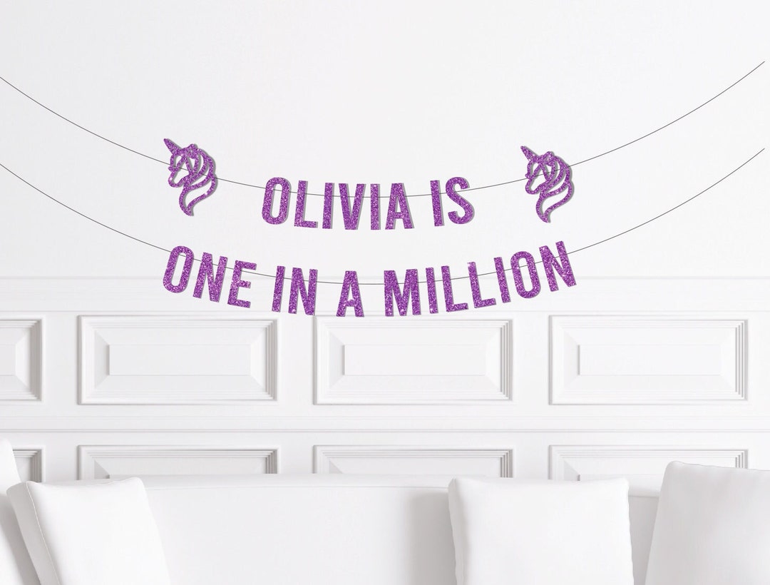 Custom One in a Million Banner, Unicorn Themed 1st Birthday Party ...