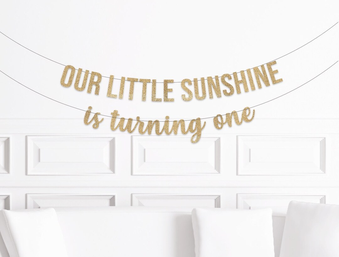 Our Little Sunshine is Turning One Banner, Sunshine Themed Baby Shower ...