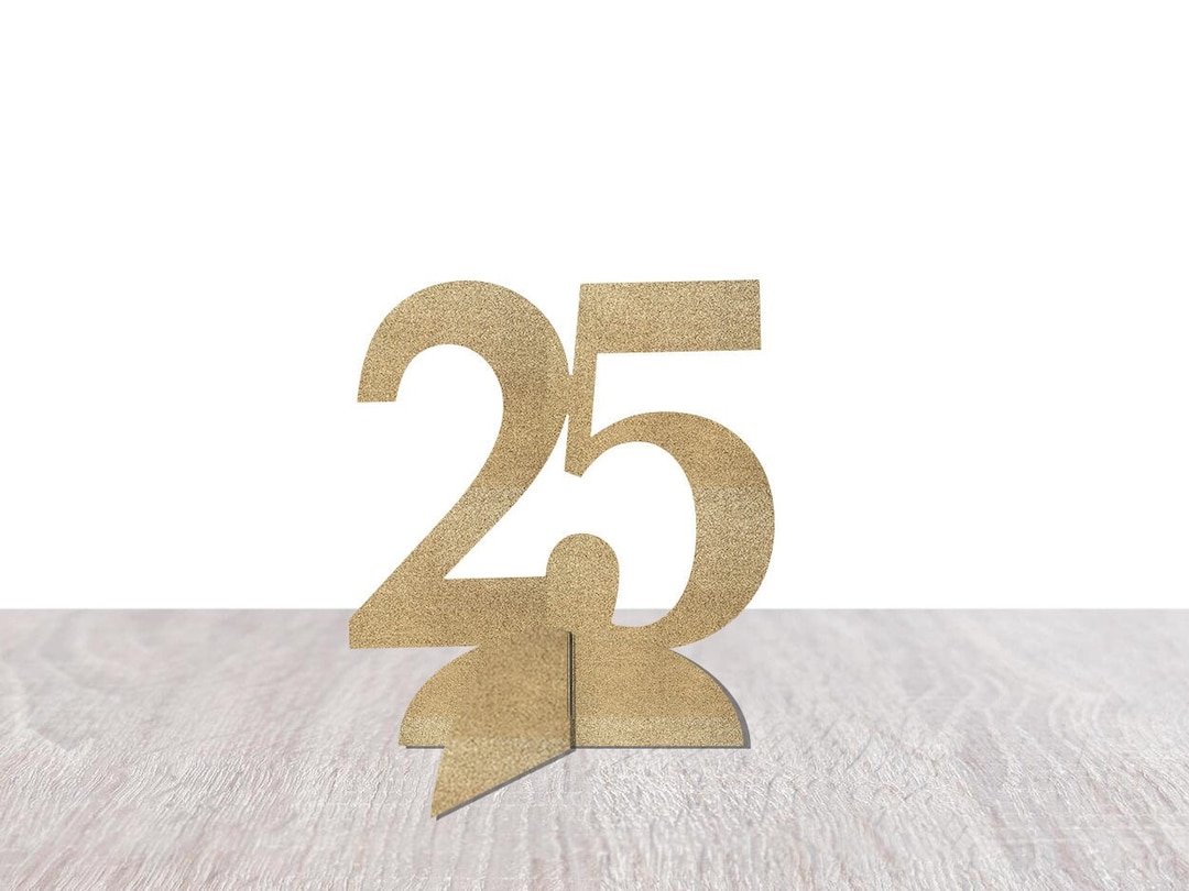 25th Anniversary Decorations, 25 Table Decor, Twenty Five Centerpiece ...