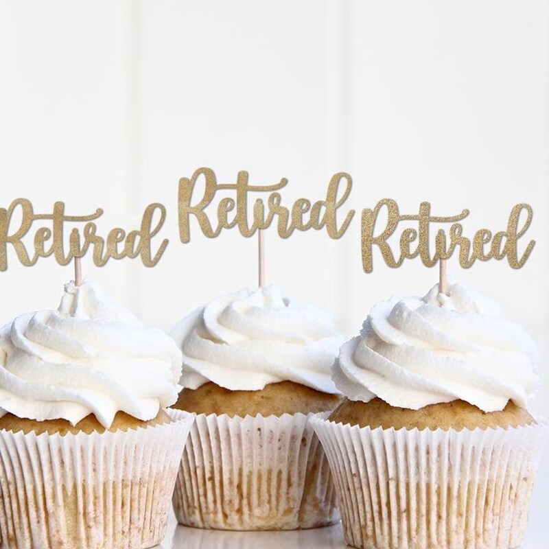 Retirement Cupcake Picks - Etsy