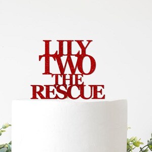 Custom Two the Rescue Cake Topper, Firetruck Firefighter Birthday Party ...