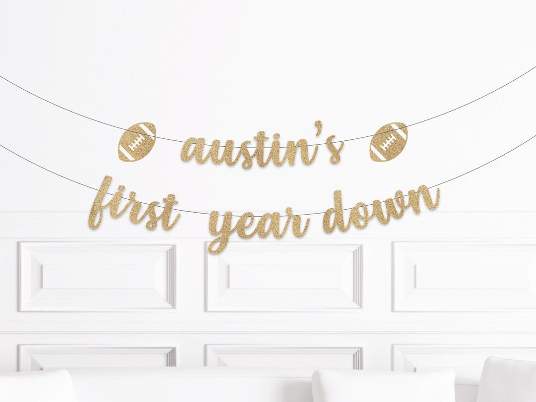 First Birthday Football Theme Decorations, Custom First Year Down ...