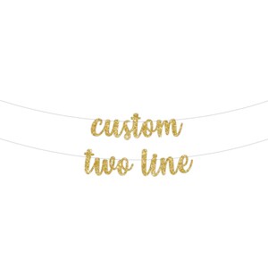 Custom Two Line Banner / Personalized Script Glitter Sign / Custom Name ...