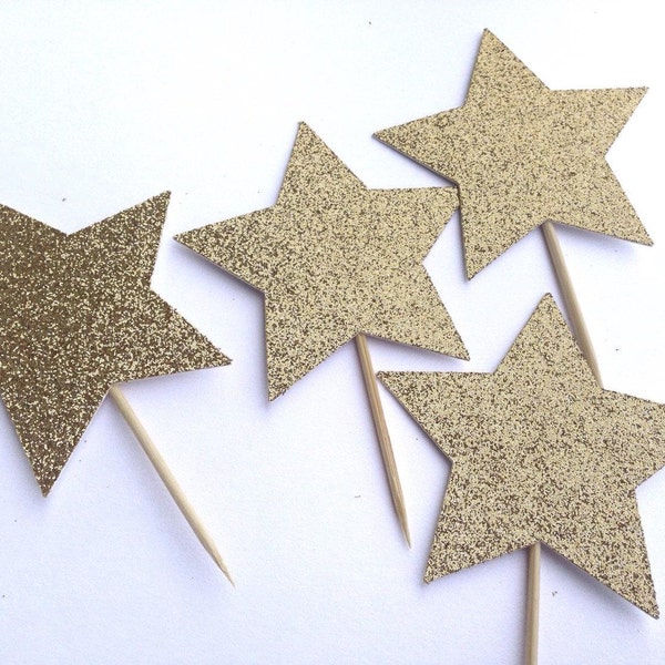 Gold Star Cake Topper - Etsy