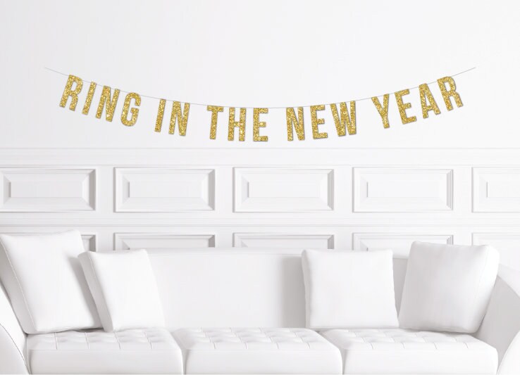 Ring in the New Year New Year's Eve Party Banner Gold - Etsy
