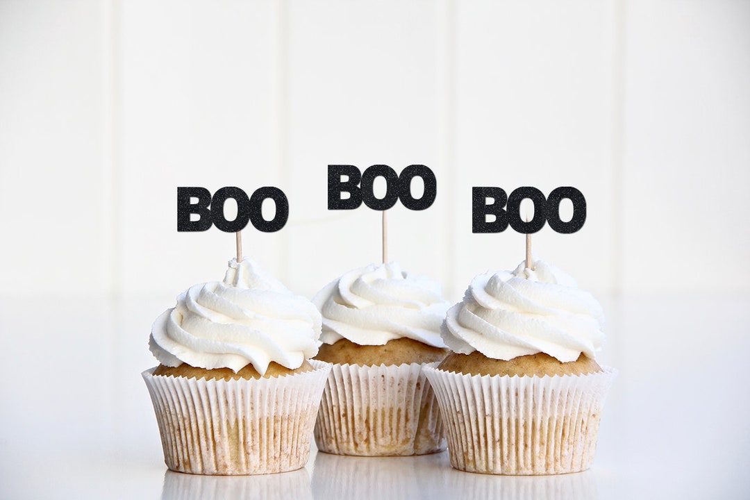 Halloween Cupcake Toppers, Boo Cupcake Decoration, Halloween Party ...