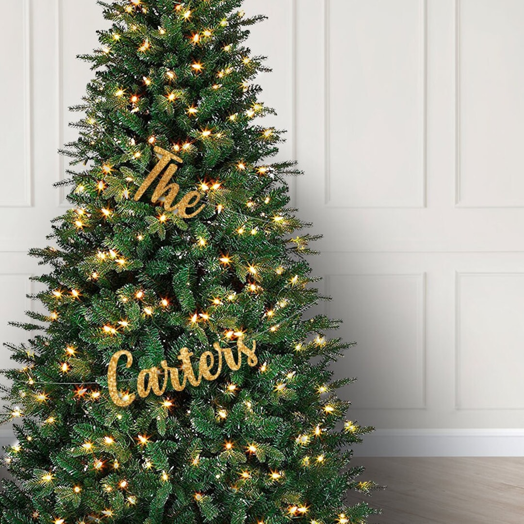 Personalized Christmas Tree Decorations, Christmas Tree Surname Banner ...