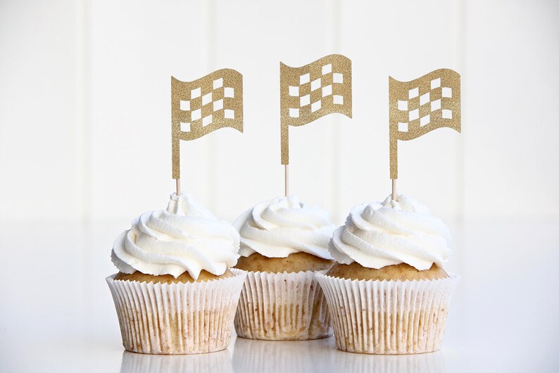 Two Fast Racing Flag Cupcake Toppers Retro Vintage Car Themed - Etsy Canada