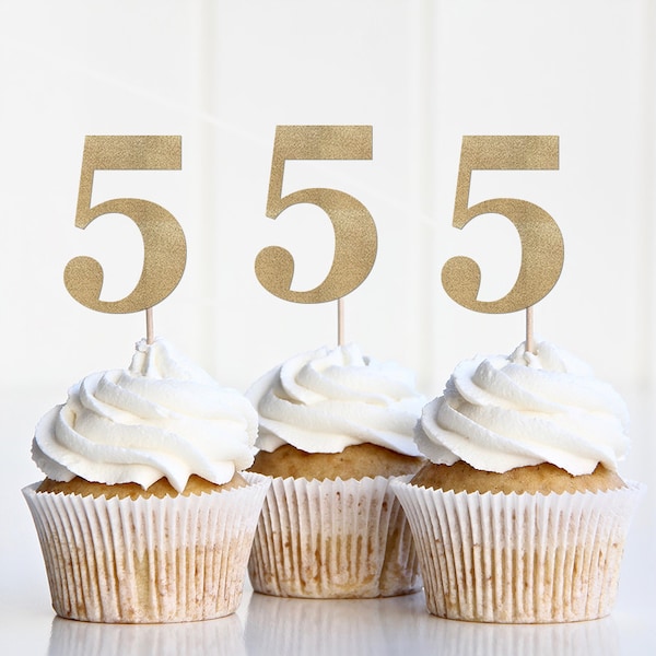 Number 5 Cupcake Topper - Etsy
