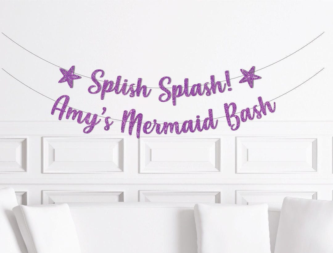Mermaid Theme Birthday Party Decorations / Personalized Splish Splash ...