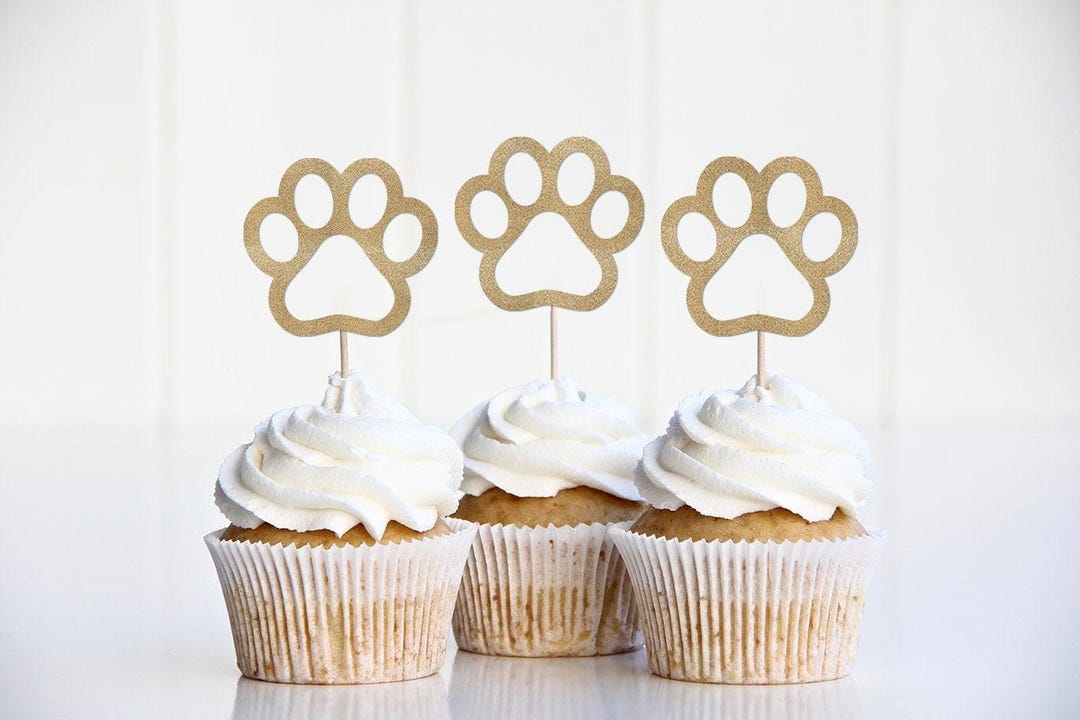 Puppy Party Decorations, Paw Cupcake Toppers, Puppy Pawty Decor, Dog ...