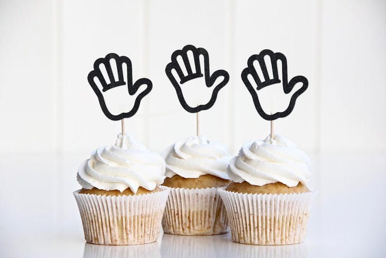 Hi 5 Cupcake Toppers, High Five Birthday Decorations, 5th Birthday ...