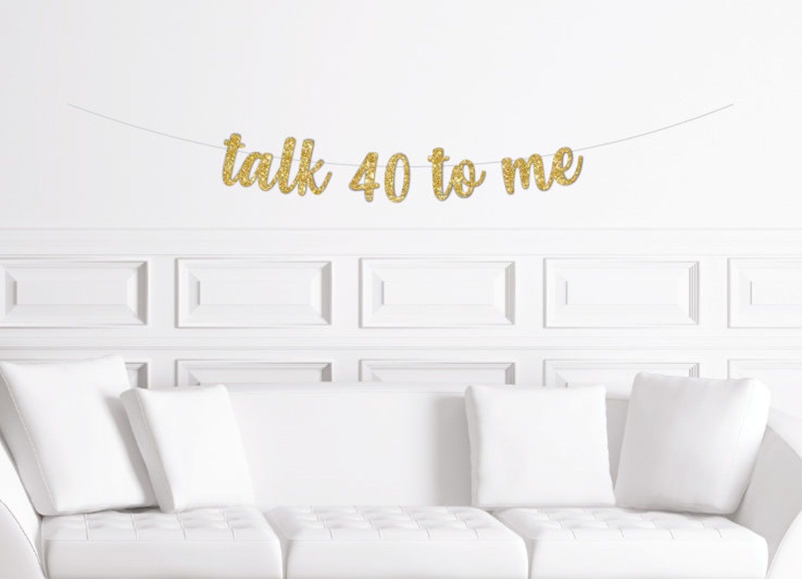 Talk 40 to Me Banner / Gold Glitter Hello 40 Script Sign / - Etsy