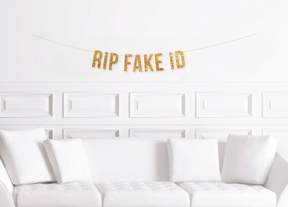 RIP Fake ID Banner 21st Birthday Decorations Twenty First | Etsy
