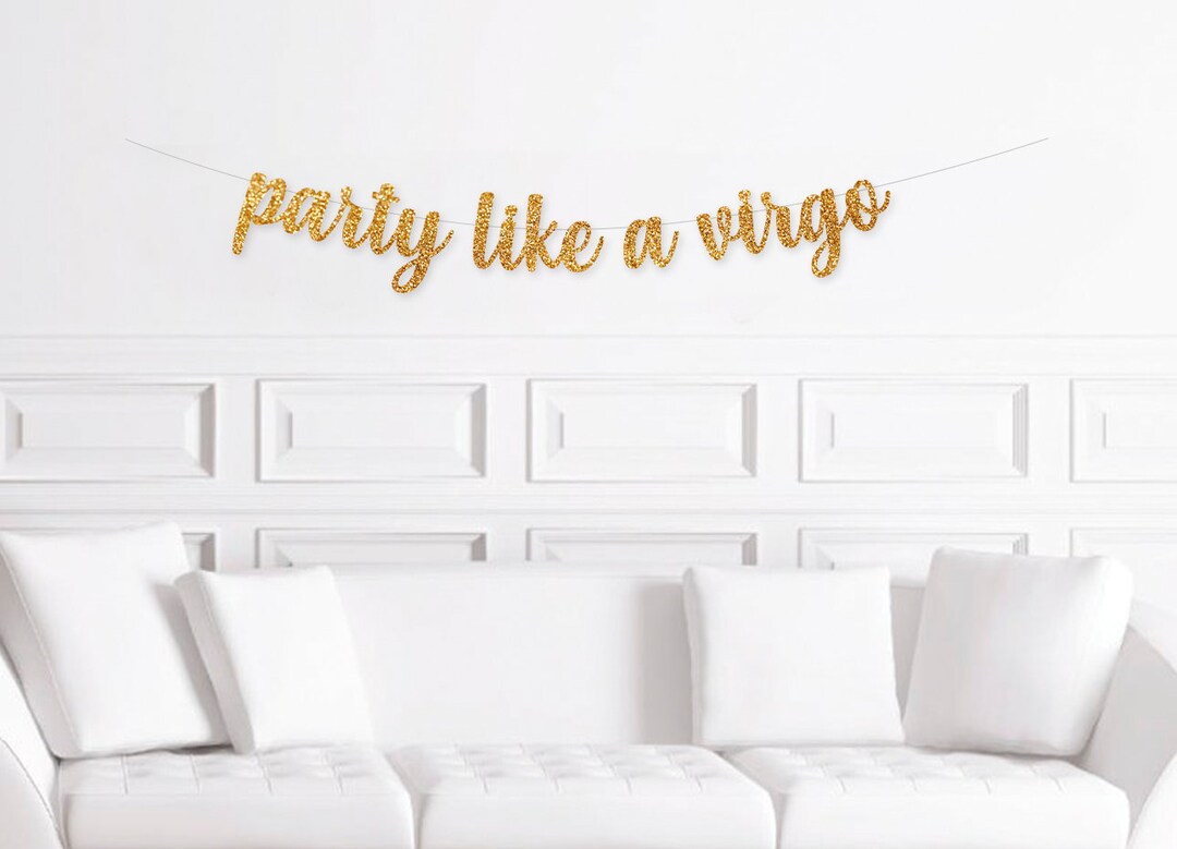 Adult Birthday Decorations, Party Like A Virgo Banner, Zodiac Birthday ...