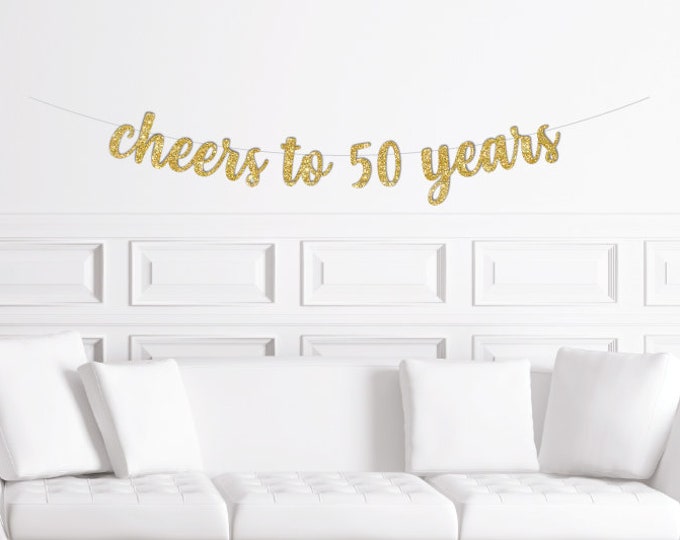 Forty and Fabulous Cursive Banner / Gold Glitter Script 40th - Etsy
