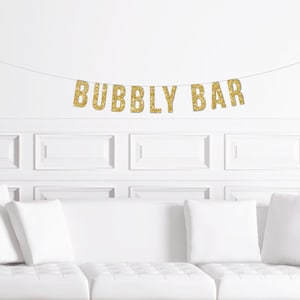 Bubbly Bar Banner / Gold Glitter Mimosa Bar Banner / Bridal Shower ...