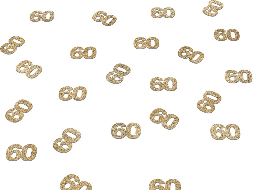 60th Birthday Decorations, Glitter Paper 60 Confetti, 60 & Sensational ...