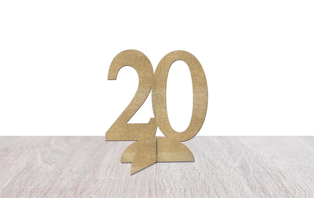20th Birthday Decorations, Number 20 Table Decor, Twenty Centerpiece ...