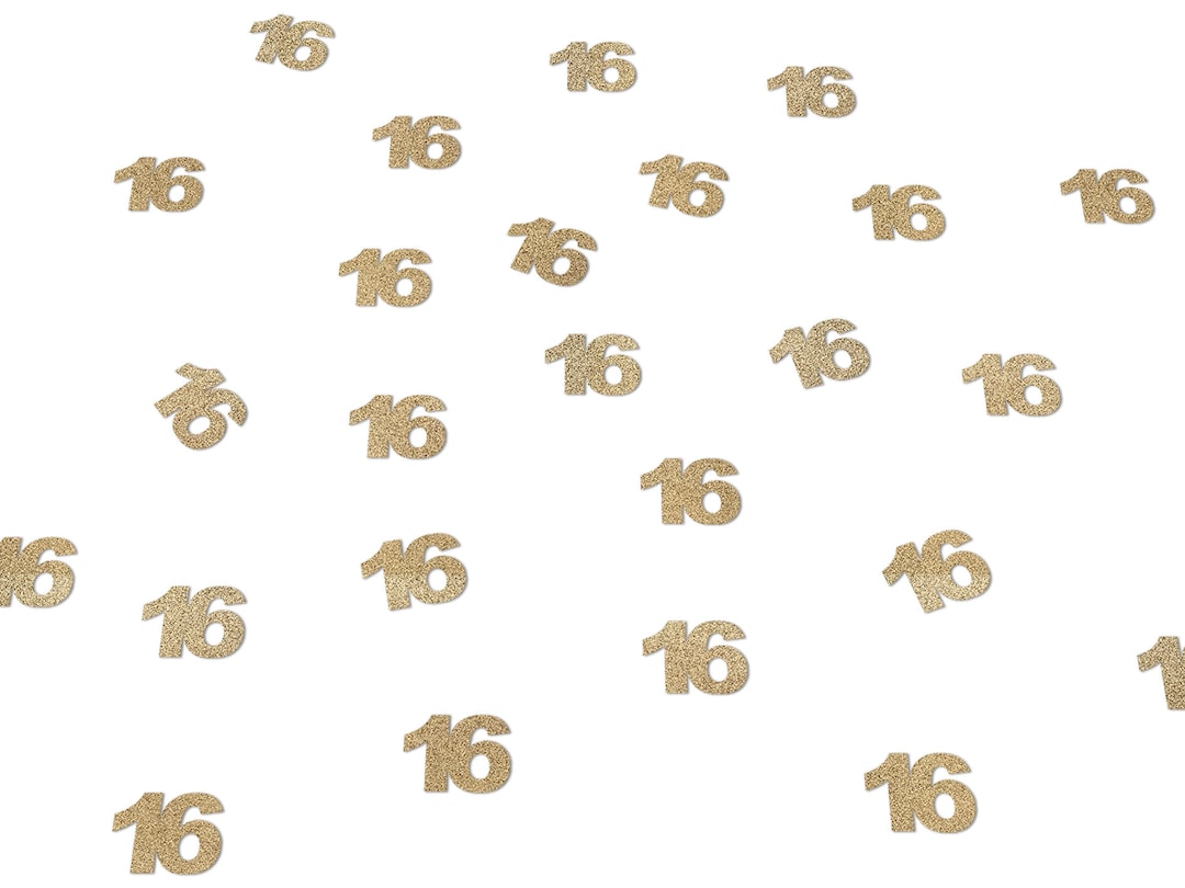 16th Birthday Decorations, Glitter Paper 16 Confetti, 16 Decor, Party ...